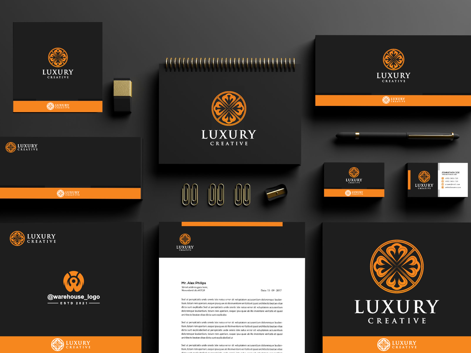 luxury creative logo design template by warehouse_logo on Dribbble