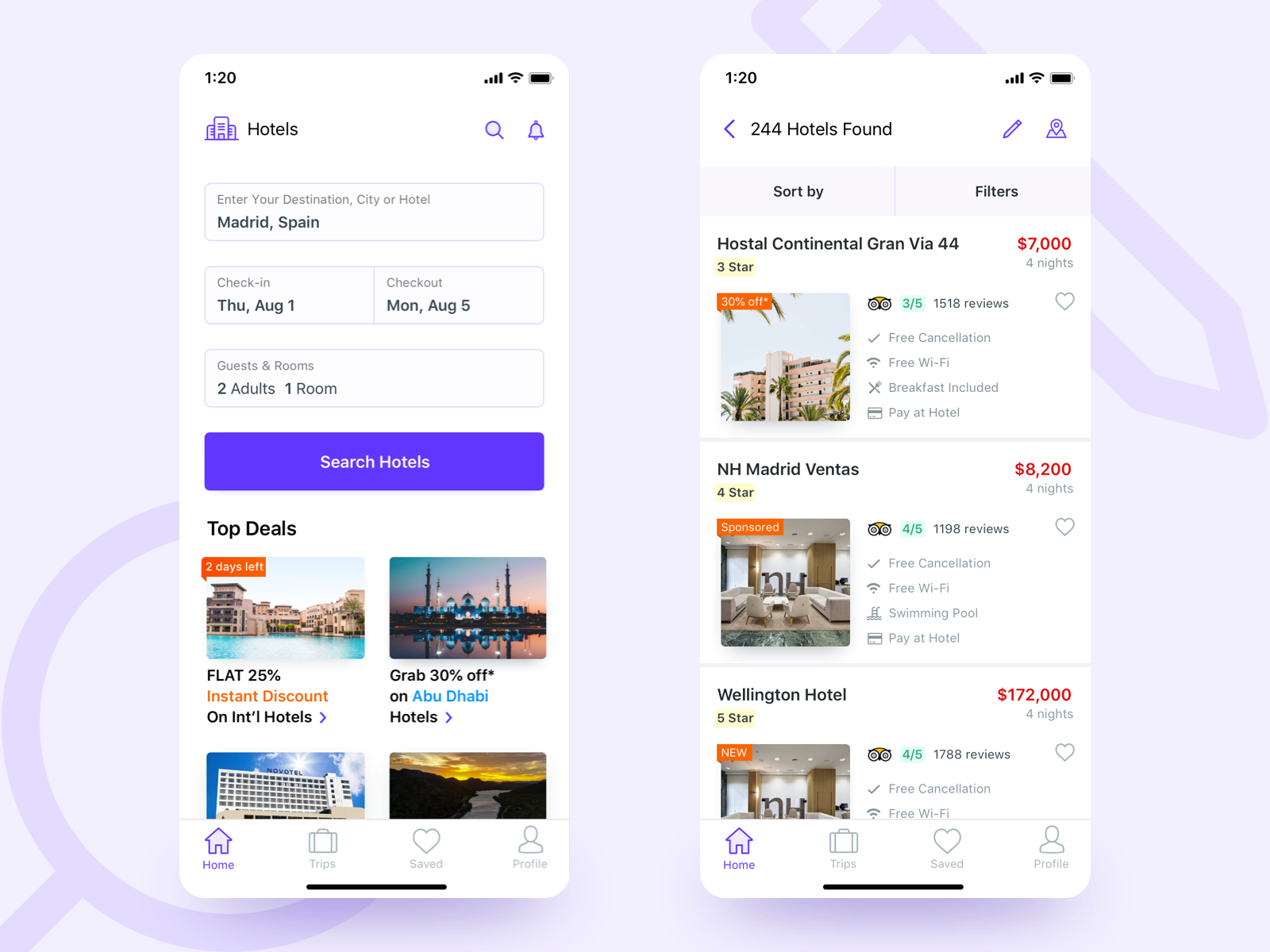 Hotel Search UI by Keshav Kishore on Dribbble