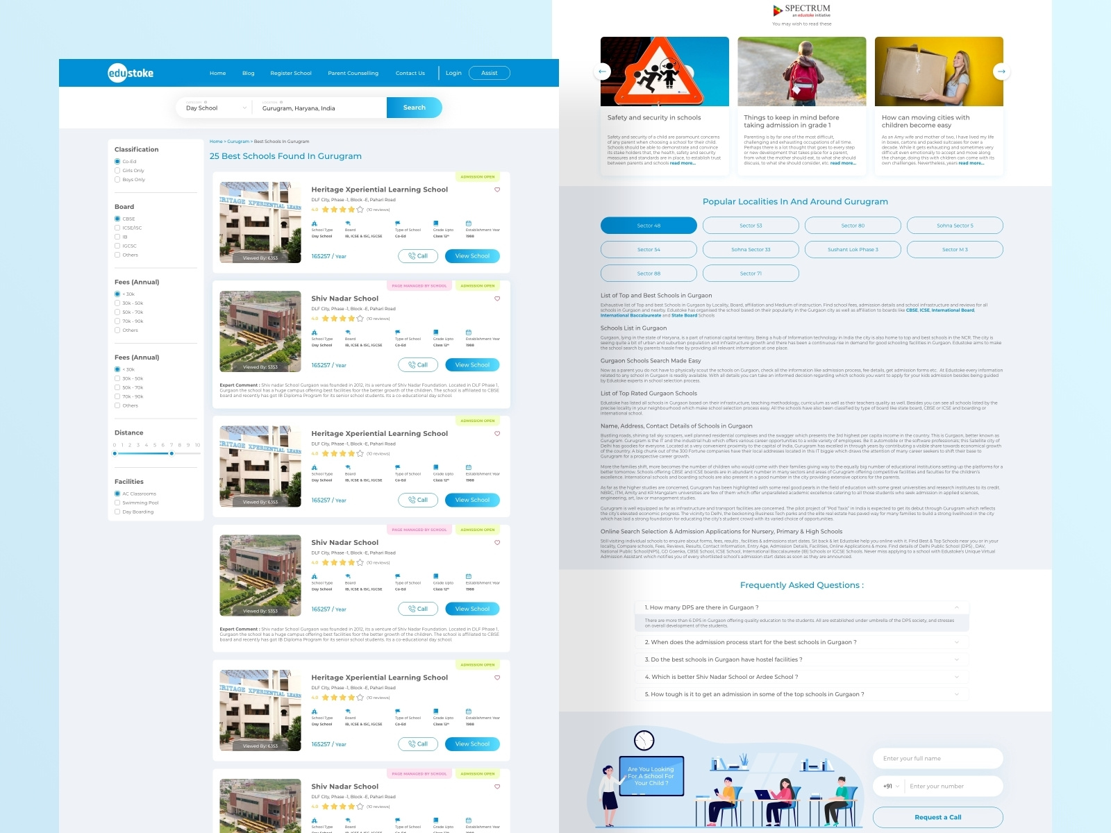 School Search Result Page UI by Sahil Behl 😎 on Dribbble