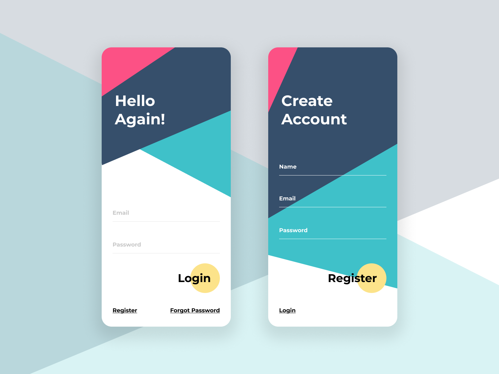 Login | Register Page by Keivan Sina on Dribbble
