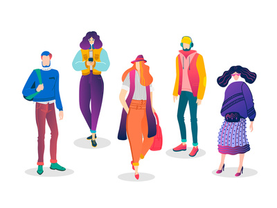 Young people by Anna Brandianna on Dribbble