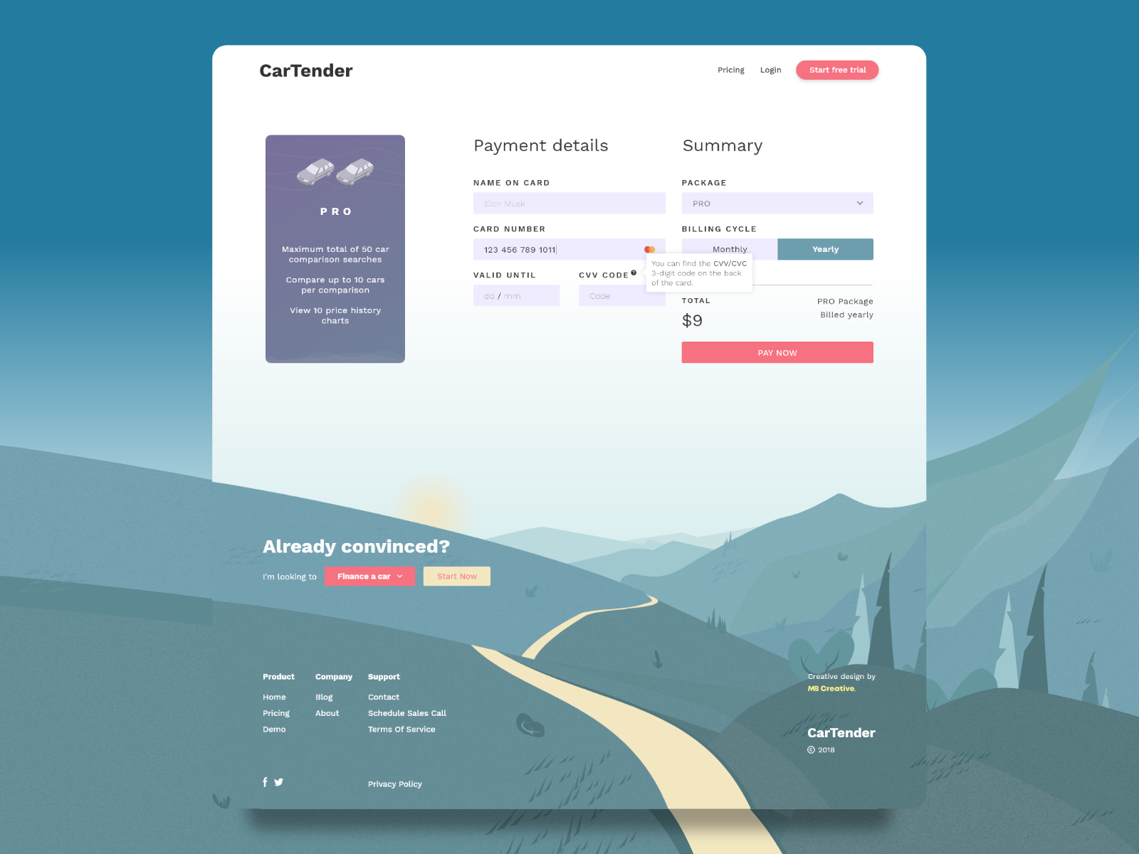 Payment Form Page for Web Application to Compare Car Prices by MB ...