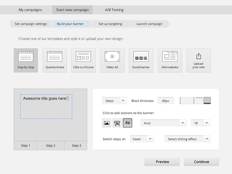 User Interface for Advertising platform (prototype) by Daria ...