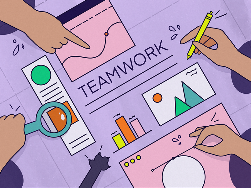Teamwork Illustration By Eugenia Hordieieva For Theroom On Dribbble 
