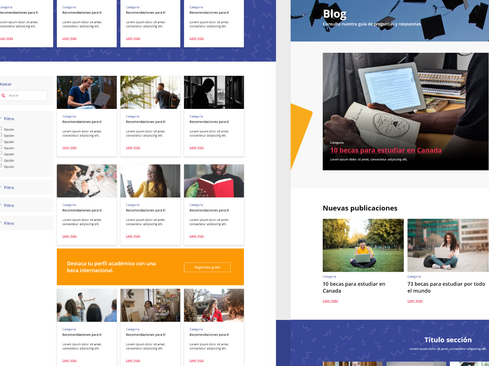 Blog design by Hansel Baez on Dribbble