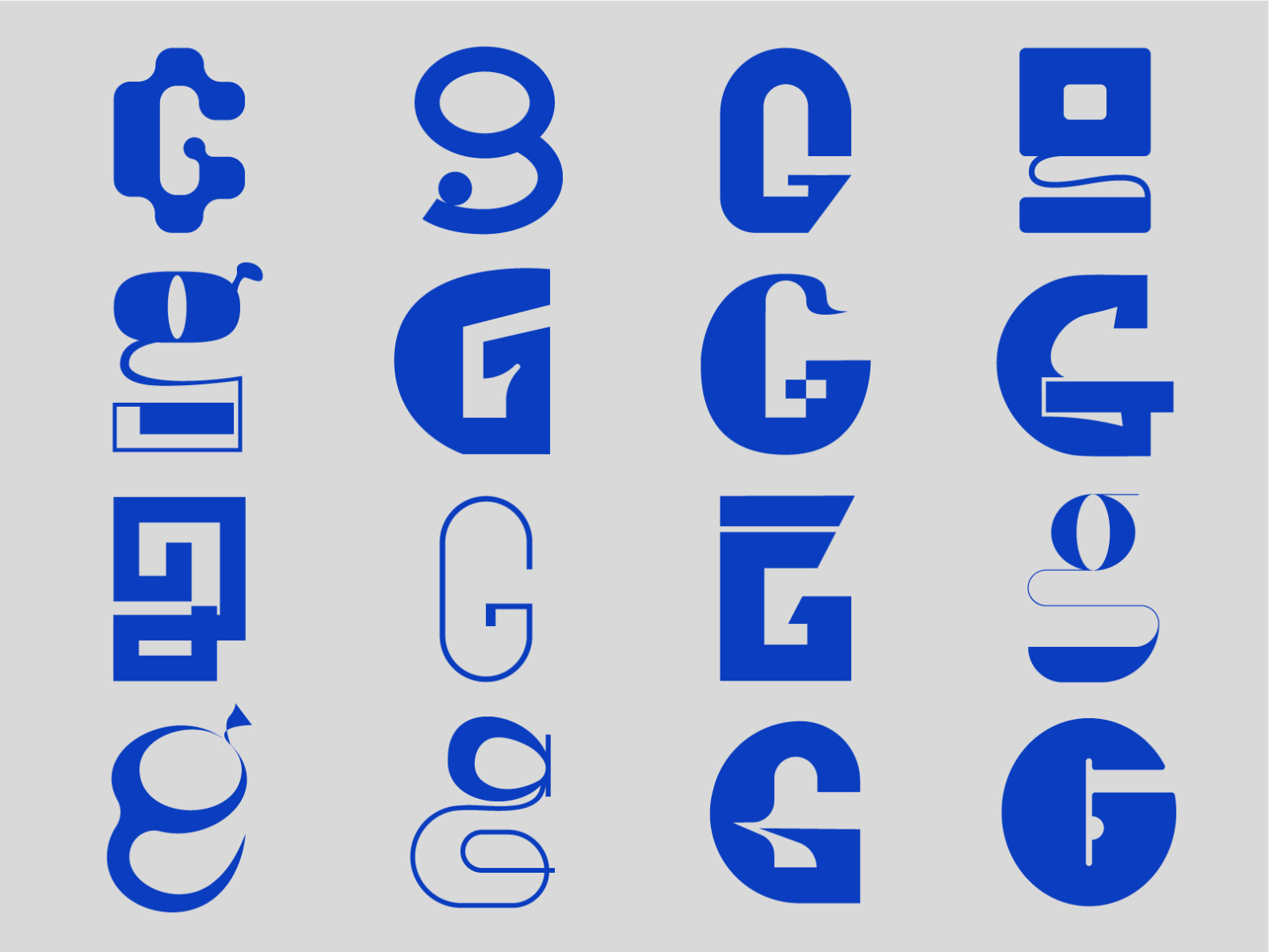 16 types of G by Sandro Zito on Dribbble