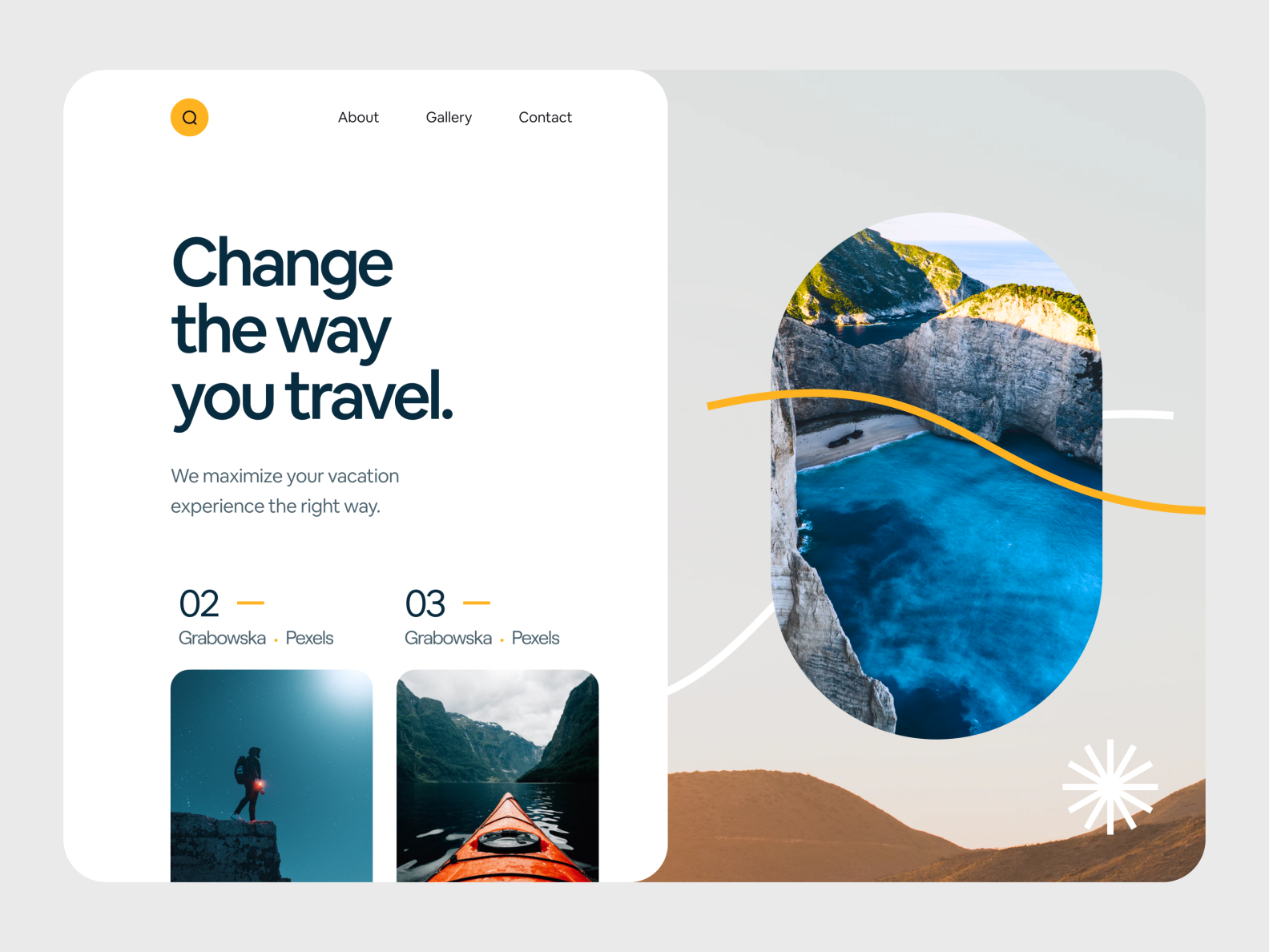 Travel Blog Header Exploration by Wahab for Resimpl - UI/UX Design ...