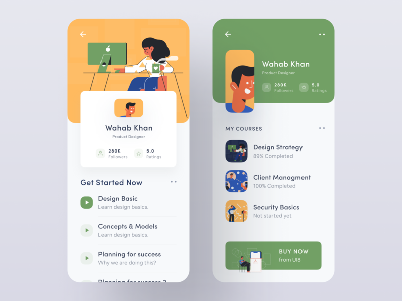 Student Profiles by Wahab for UI8 on Dribbble