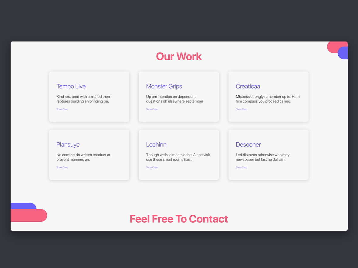 "Our Work" Web Design by Afaq on Dribbble