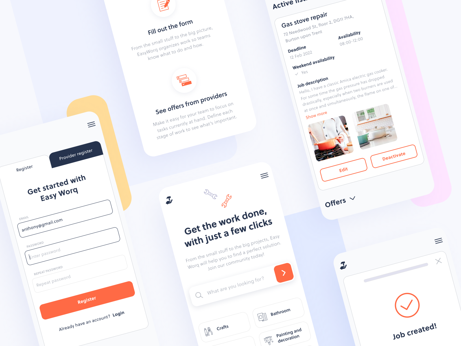 Easy Worq - mobile screens by Marta Skowron for UIG Studio on Dribbble
