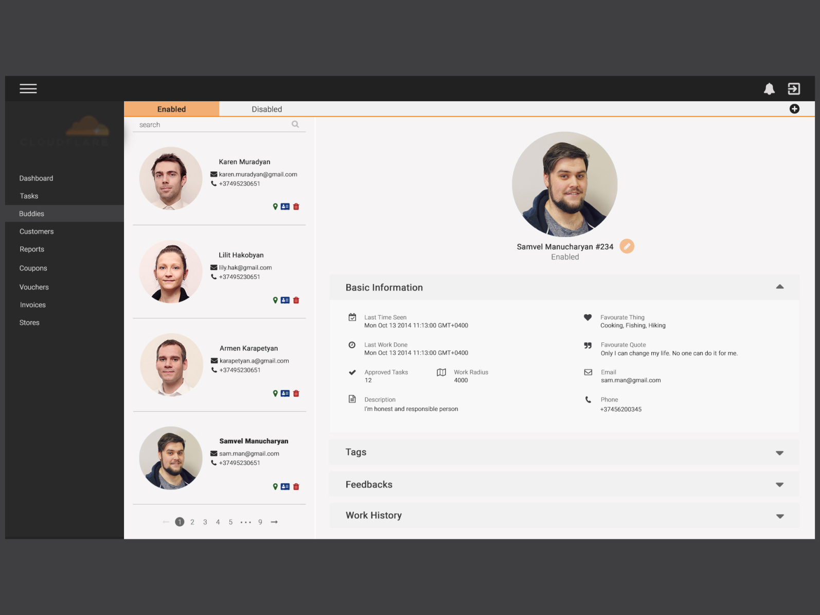 Admin Dashboard/ CRM by Anahit M. on Dribbble