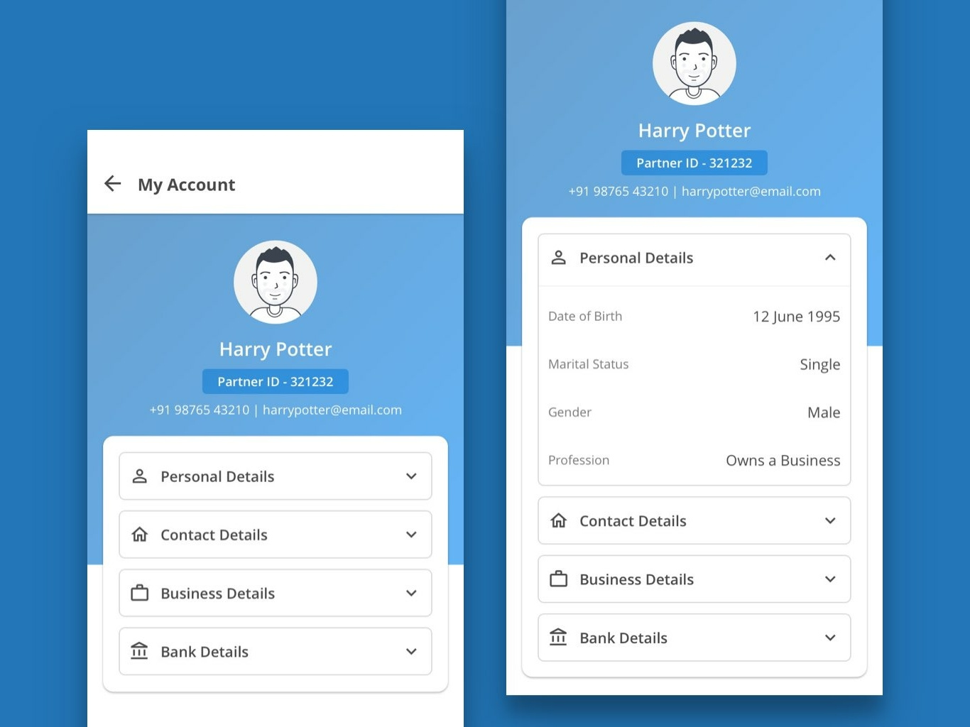 Profile Ui by Vijay Ram on Dribbble