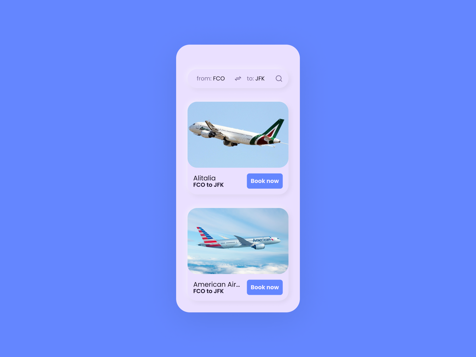 Flight search | Daily UI #068 by Damiano Magrini on Dribbble