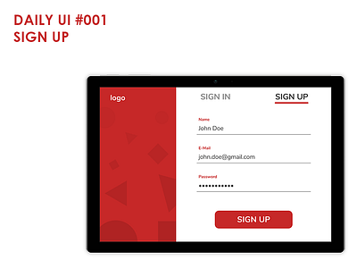 Daily UI 001: Sign Up by Max Rudyaha on Dribbble