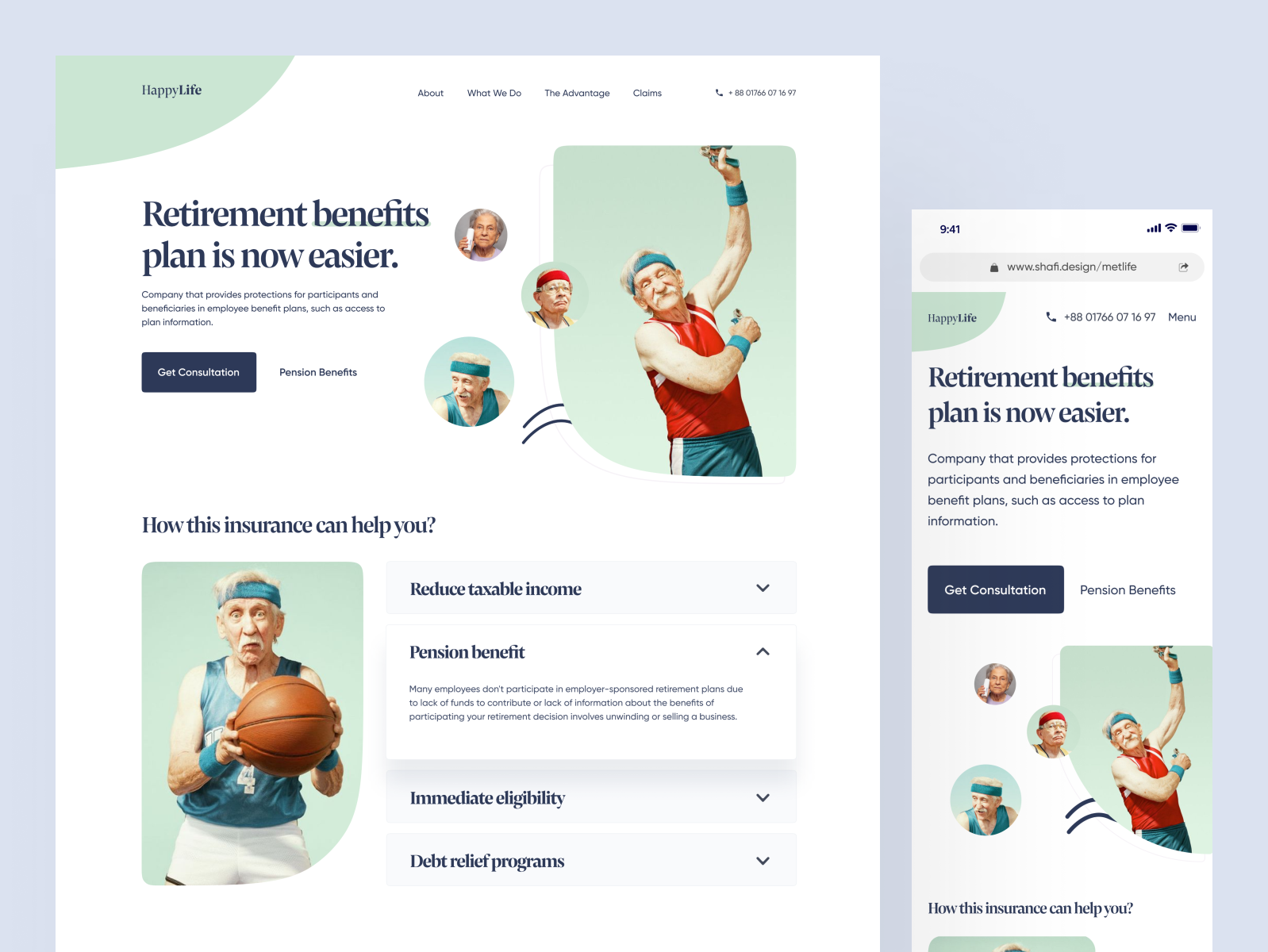 Insurance Company Home Page Visual Design by Shafiuddin Ahmed on Dribbble