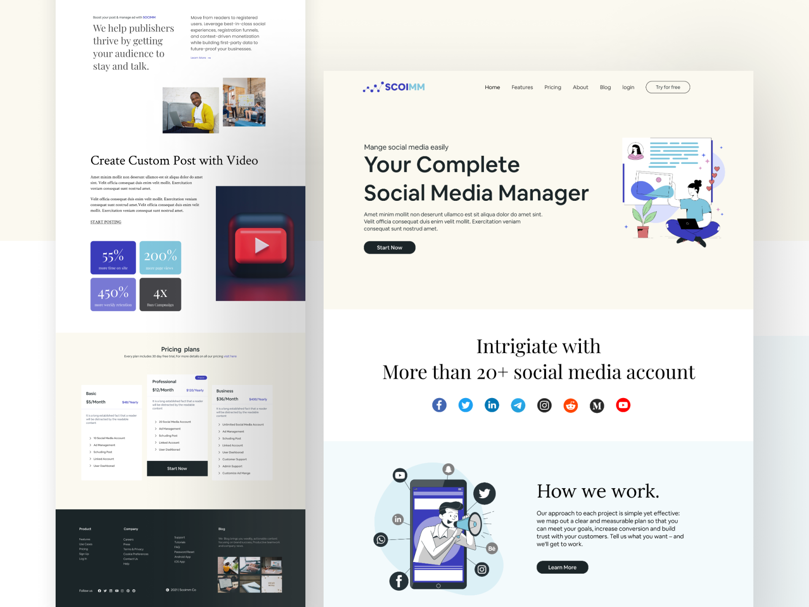 Social Media Manager Web App UI by Koishik Ahmed on Dribbble