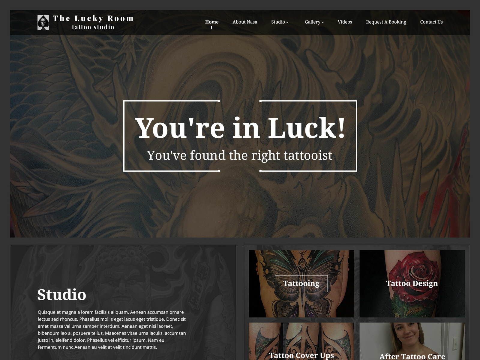The Lucky Room Tattoo Studio by Yeasin on Dribbble