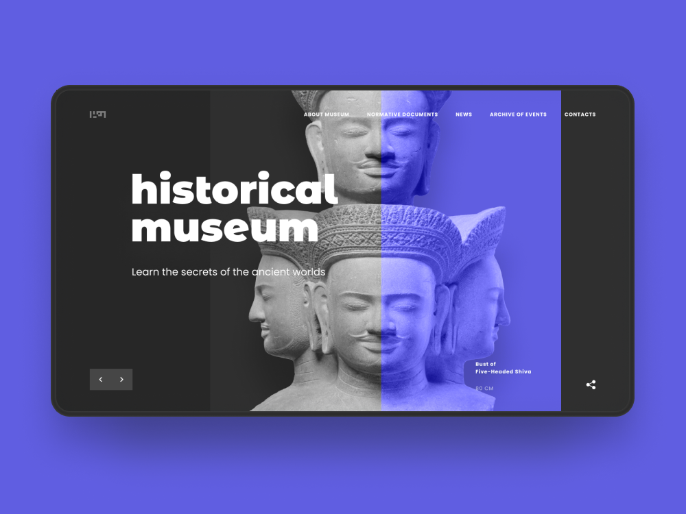 Historical museum concept page by Dmitriy Inin on Dribbble