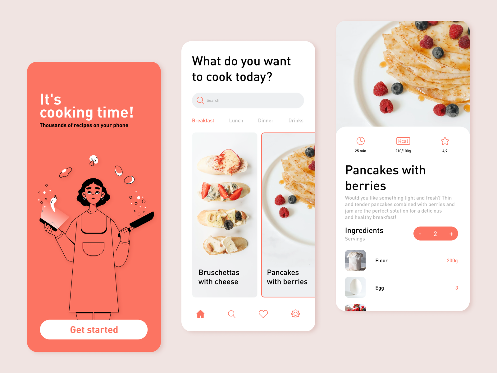 Recipe search app by lizaveta on Dribbble