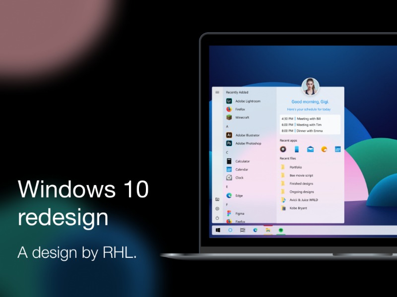 Windows 10 Redesign by RHL on Dribbble