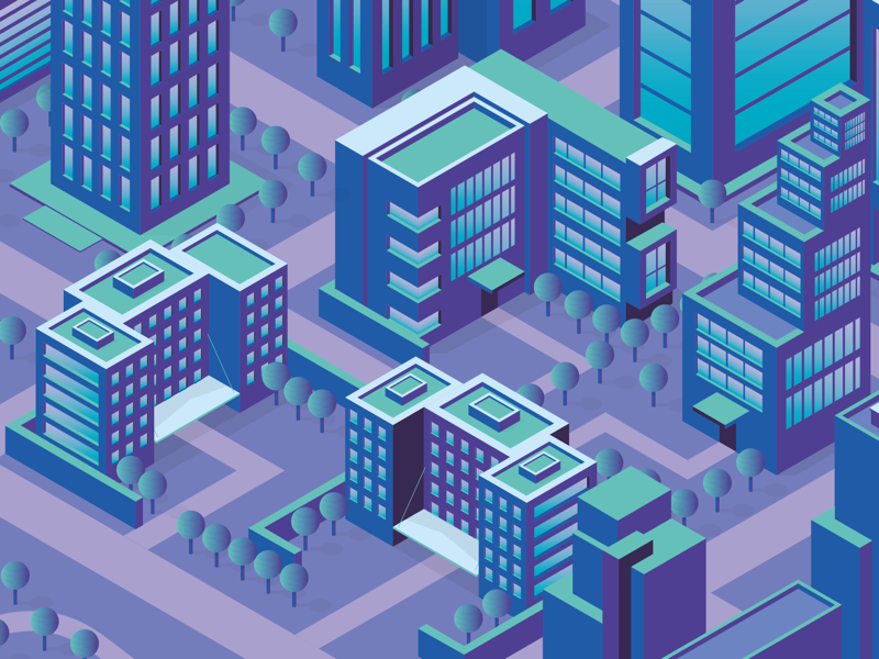 Isometric City Illustration 2 by Seb McDonald on Dribbble