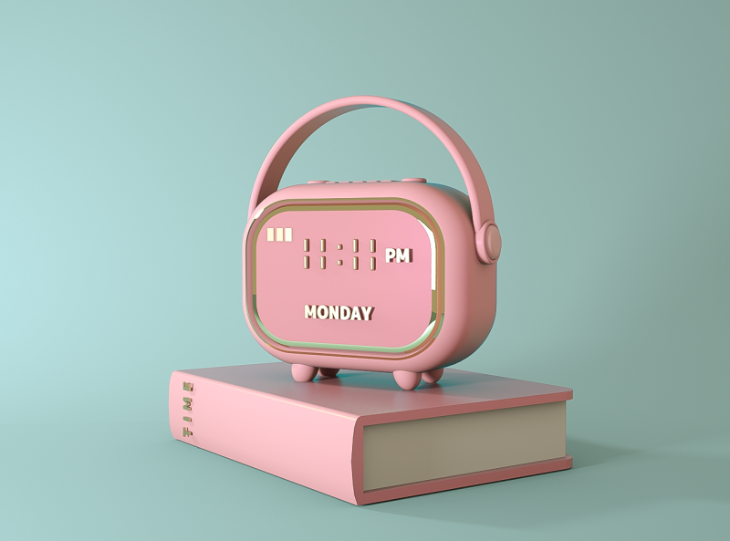 3D Pink Clock by Ana Miminoshvili on Dribbble