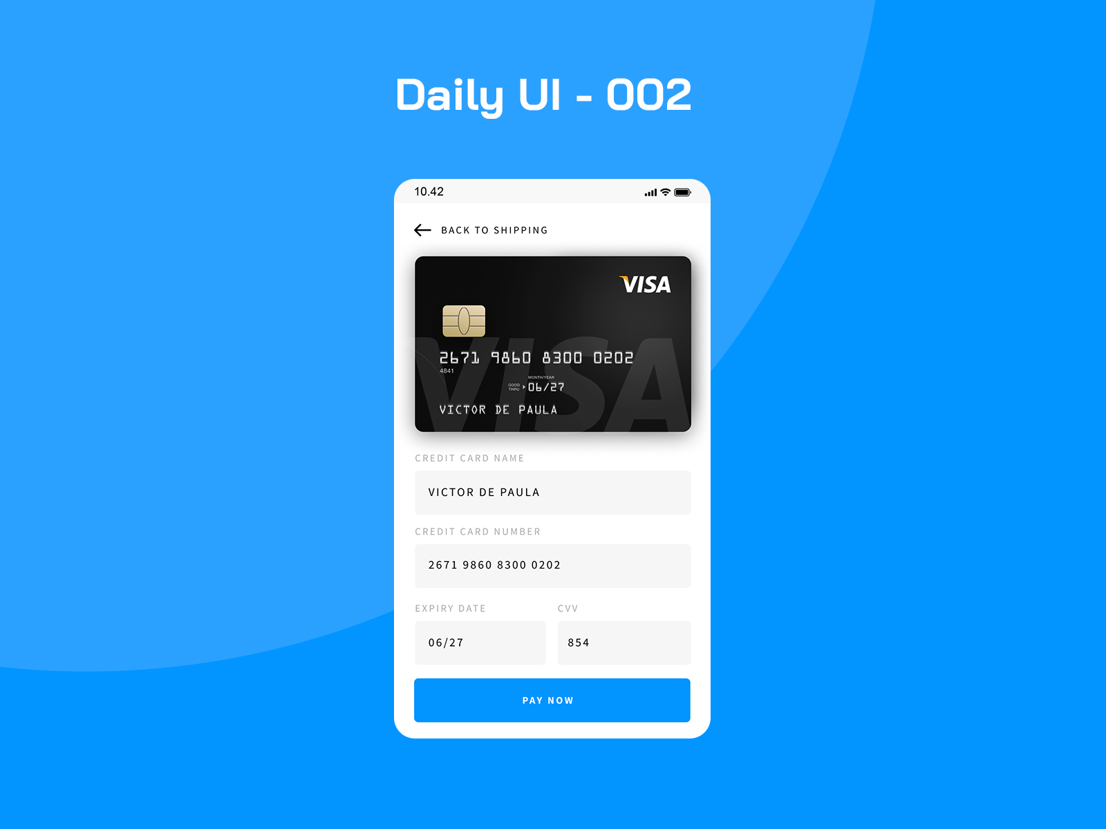 Daily UI - 002 by Victor de Paula on Dribbble