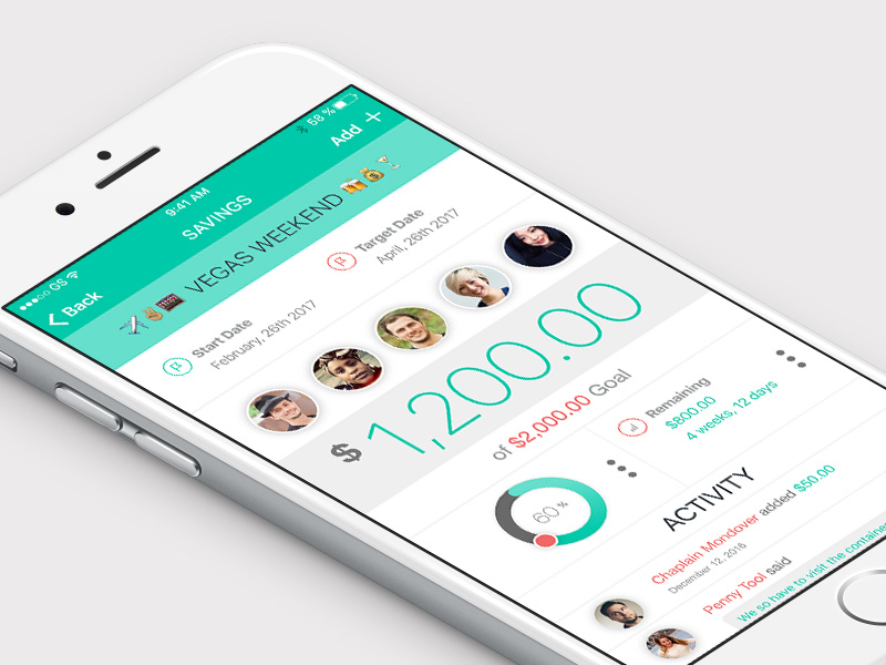 Group Saving App UI by Shawn Miller on Dribbble