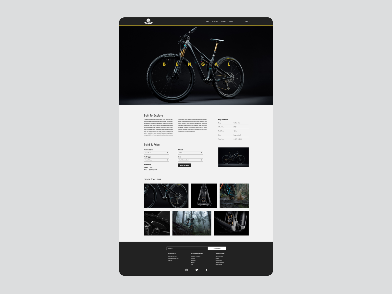 Roar Cycle - UI - Product Page by David Mumford on Dribbble