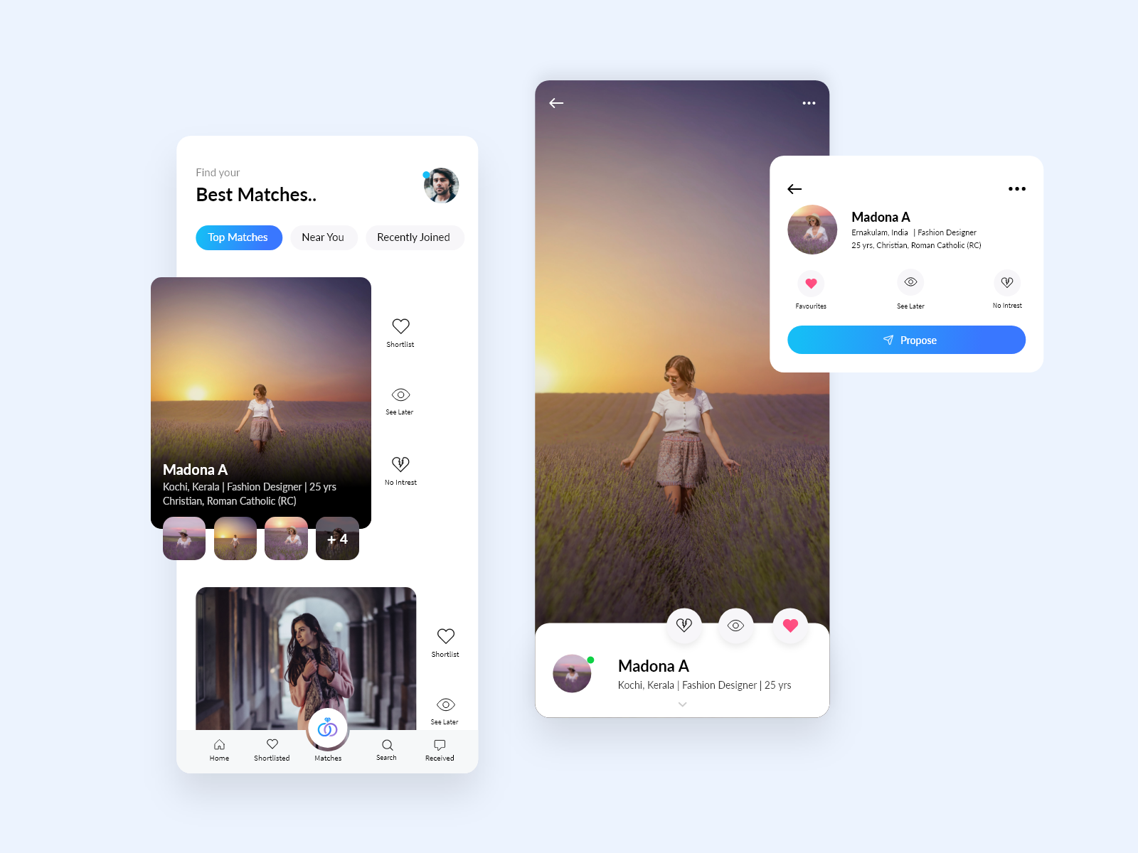 Matrimony App | UI Design by Rahul Nandanan on Dribbble