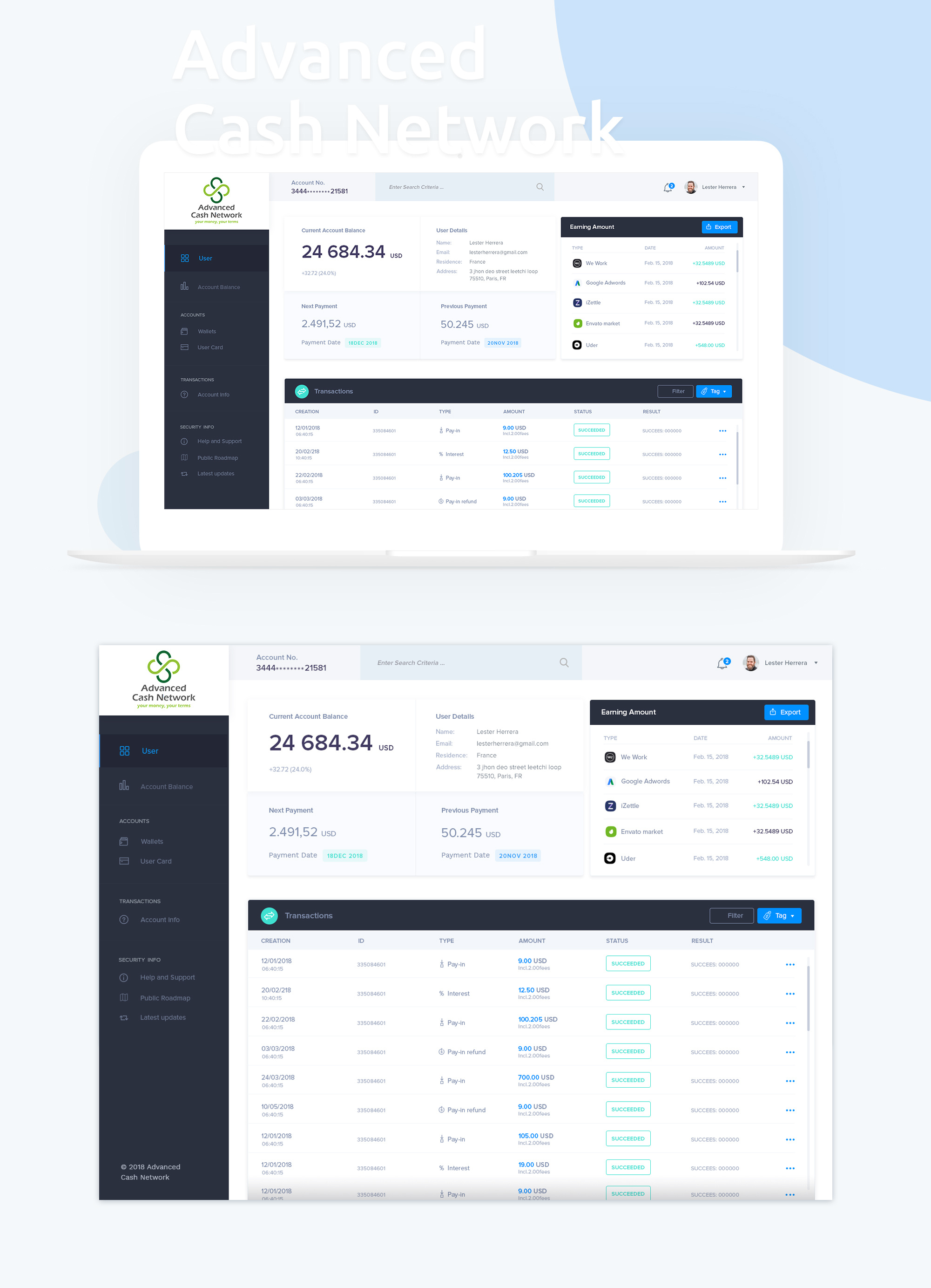 Advanced cash Network by Vivek Surana on Dribbble