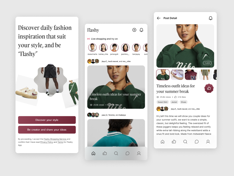 Flashy - Daily Outfit Inspiration App by Alfarel Zaki on Dribbble