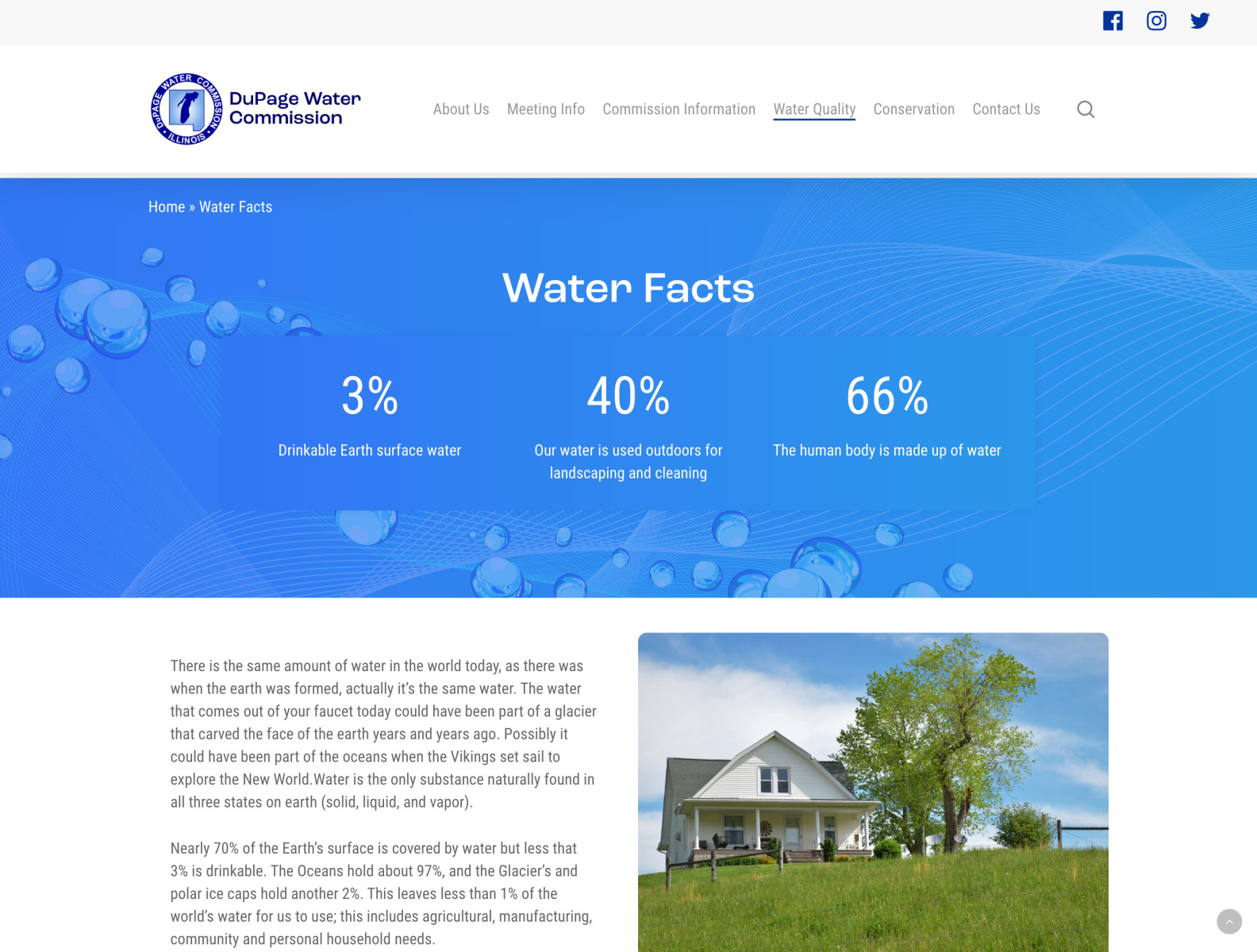 DuPage Water Commission - Water Fact Page by Abel Maldonado on Dribbble