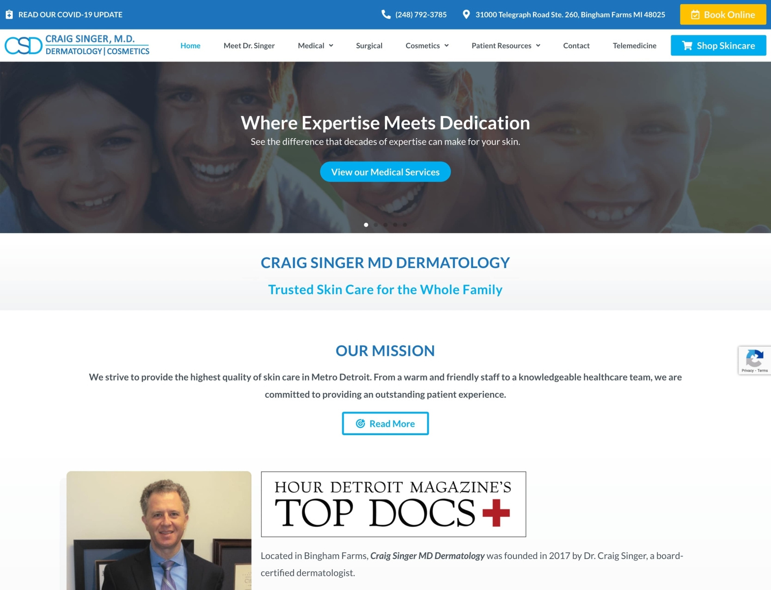 Craig Singer MD Dermatology by Sean Denny Jr. on Dribbble