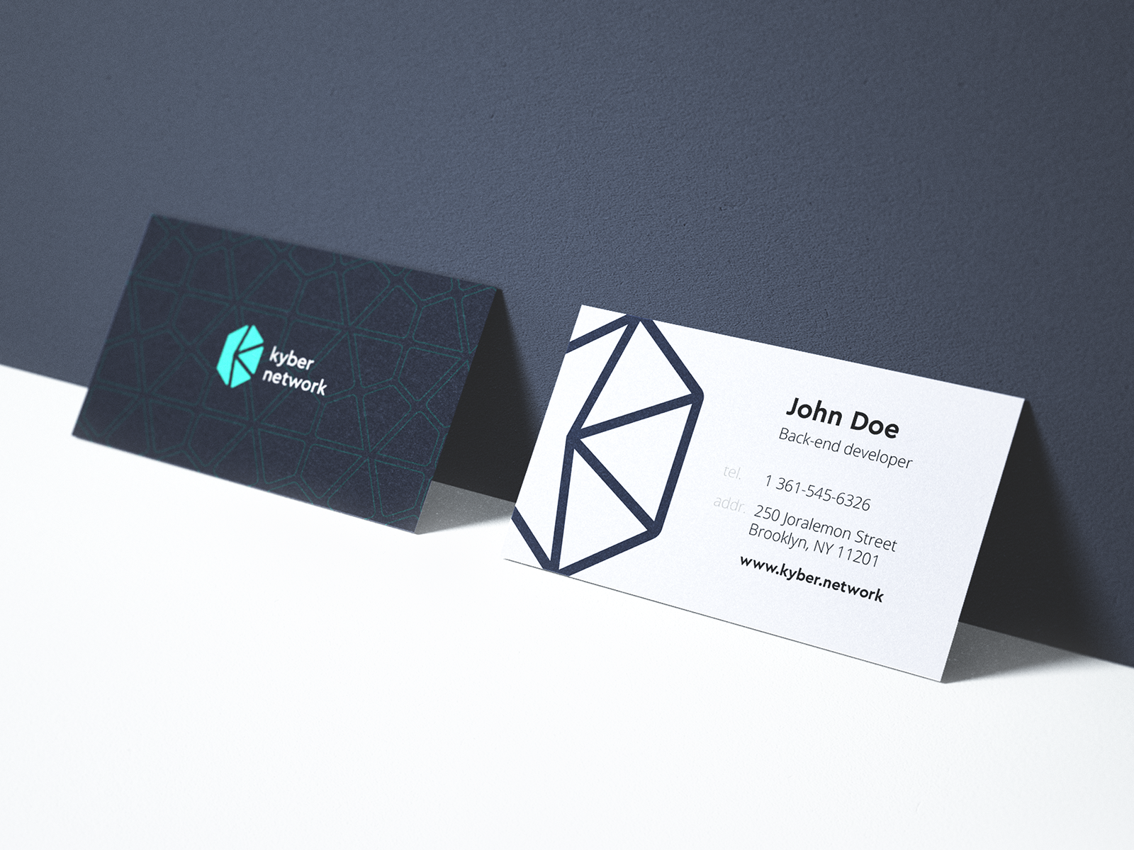 Dribbble - kyber_network_business_card.png by Ramotion