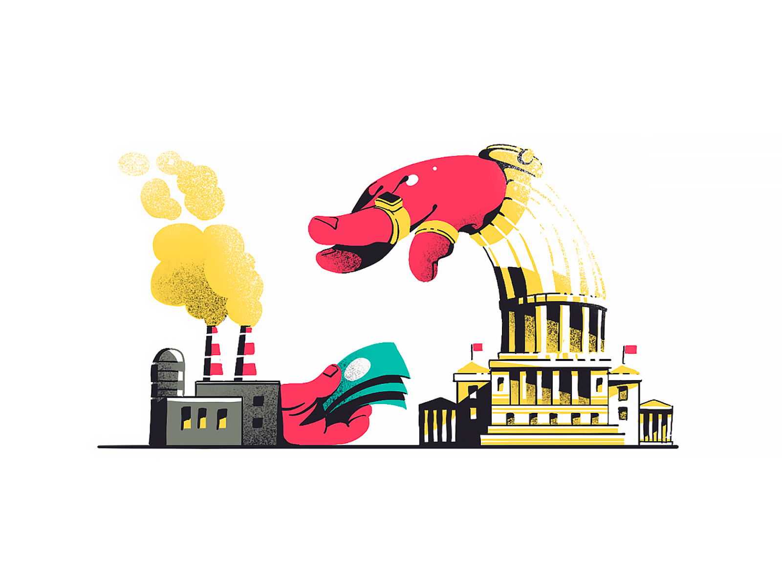 Corrupted Hand brand illustration by Ramotion on Dribbble