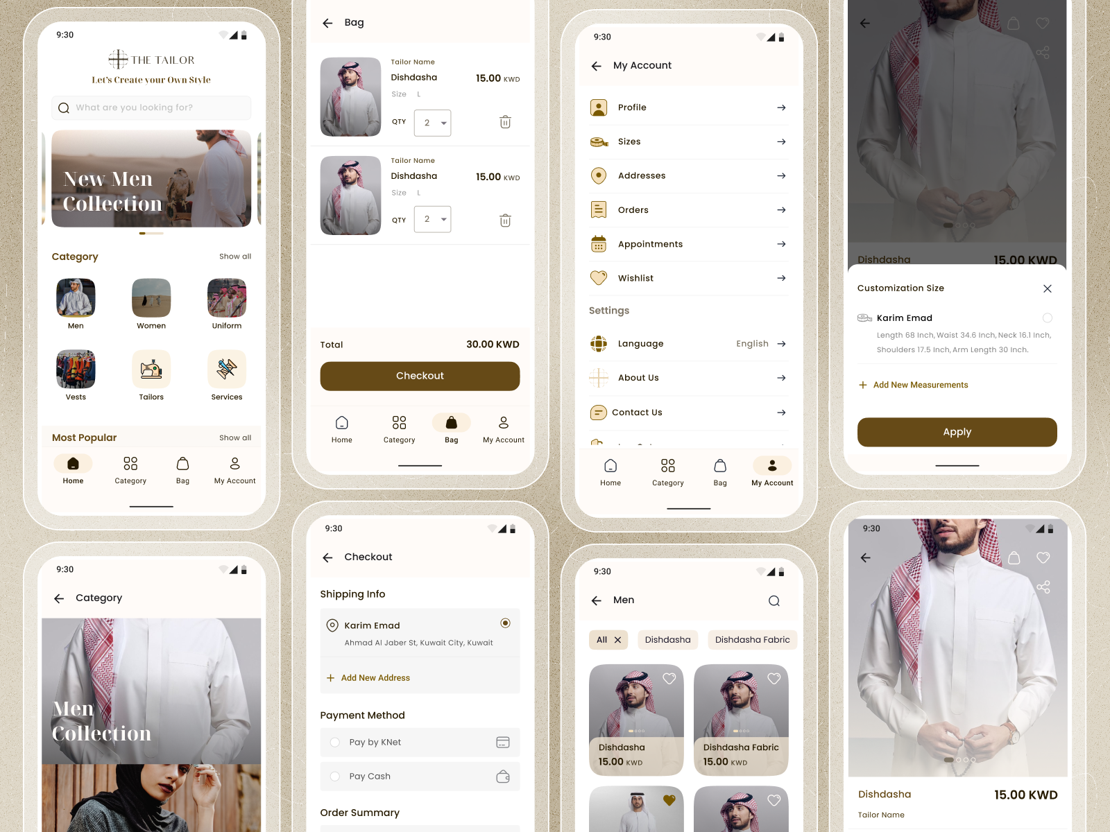 The Tailor App - UI Redesign by Karim Emad on Dribbble