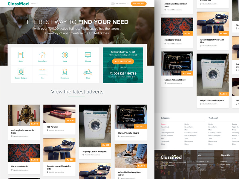 Classified Web UI by Jayesh Kanade on Dribbble
