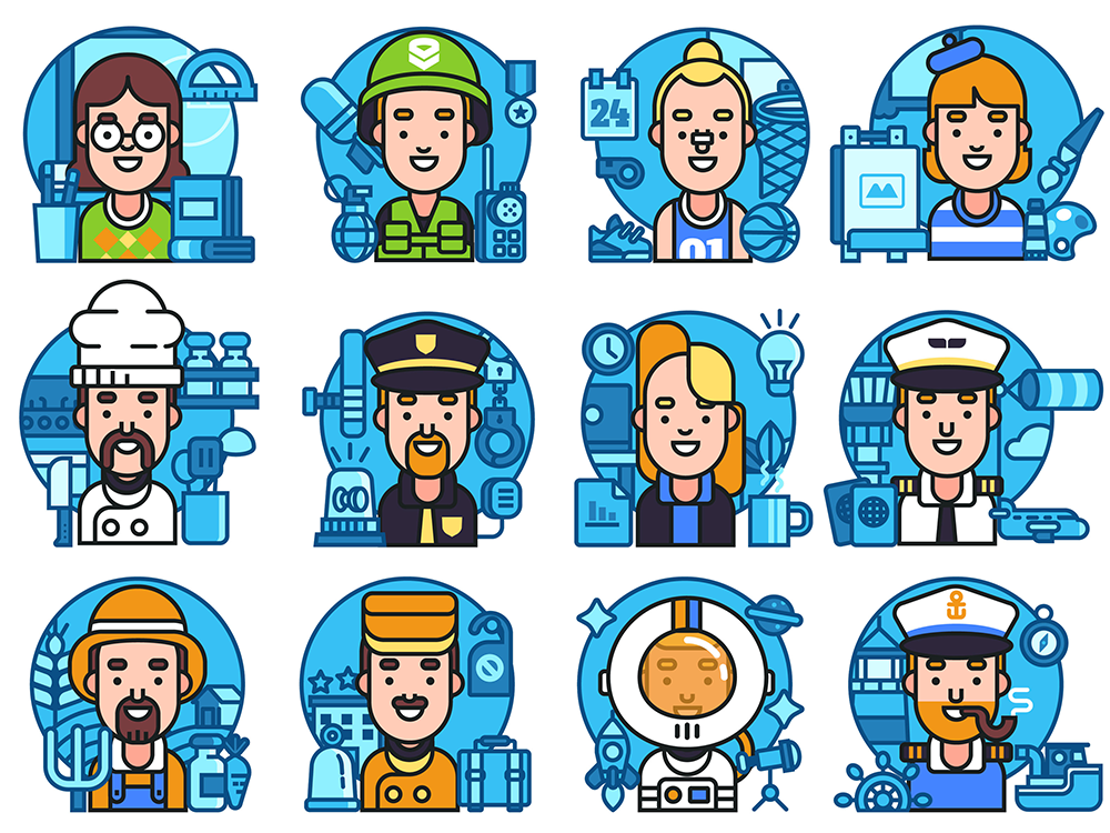 Icons Set Profession Collection by Docilus Doc on Dribbble