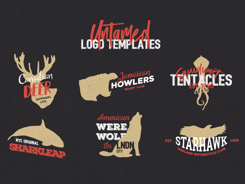 Free Untamed Logo Templates by CreativeVeila on Dribbble