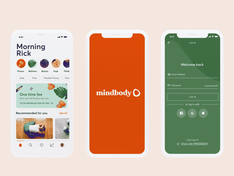 Mindbody App Design designs, themes, templates and downloadable graphic ...