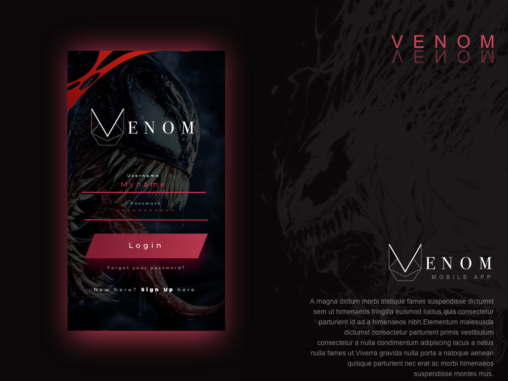 venom app UI by Aditya Vyas on Dribbble