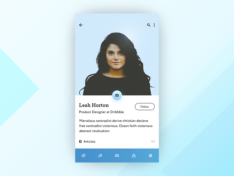 Profile UI by Alexandru Stoica on Dribbble