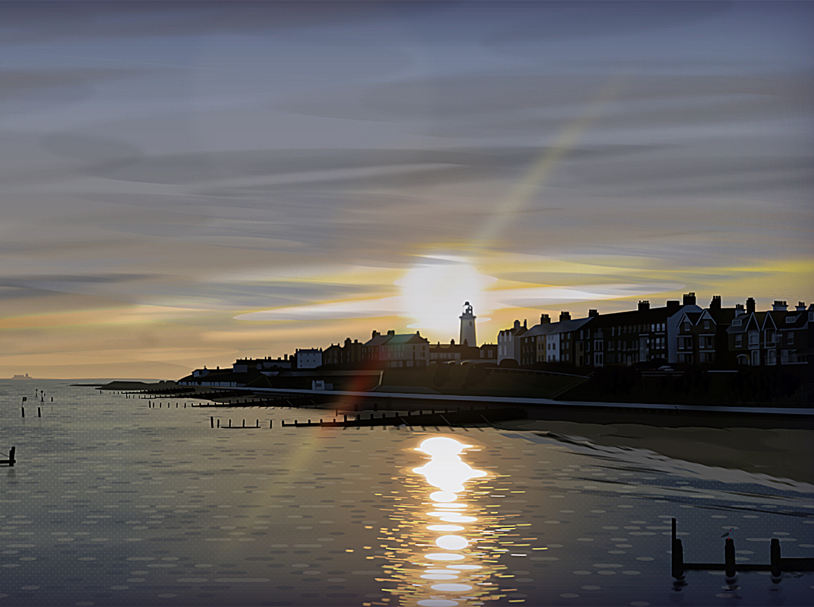 Pure CSS Landscape - Evening in Southwold - No Images or SVGs. by Ben ...
