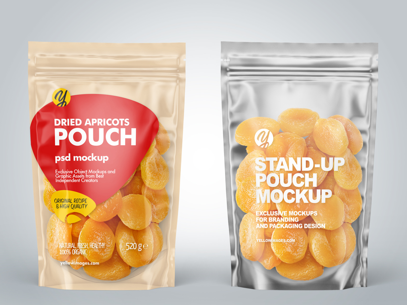 Stand-up Pouch w/Dried Apricots Mockup by AG Mockups on Dribbble