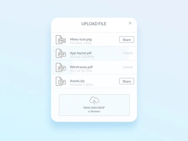File Upload UI designs, themes, templates and downloadable graphic ...