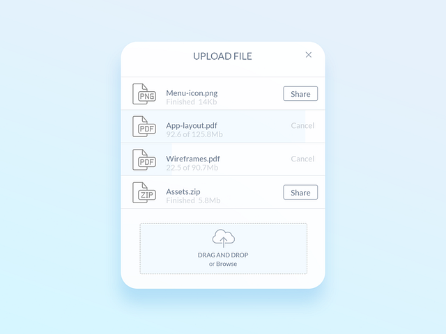 File Upload UI designs, themes, templates and downloadable graphic ...