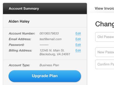 Account Summary by Alden Haley on Dribbble