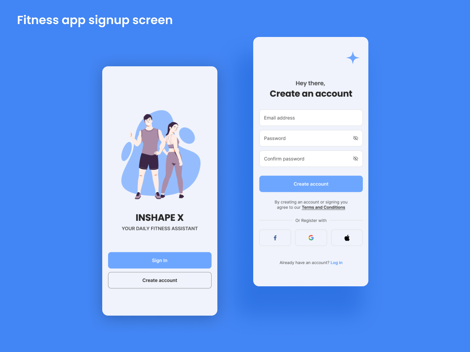 Fitness App Signup screen by izazul islam on Dribbble