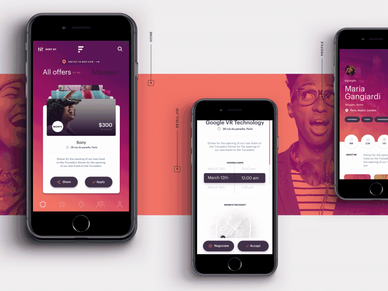New iPhone app design | Map UI,UX interface by Julien Renvoye on Dribbble